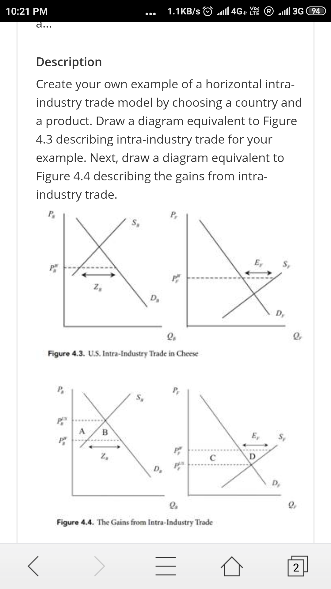 Create your own example of a horizontal intra-industry trade model by ...